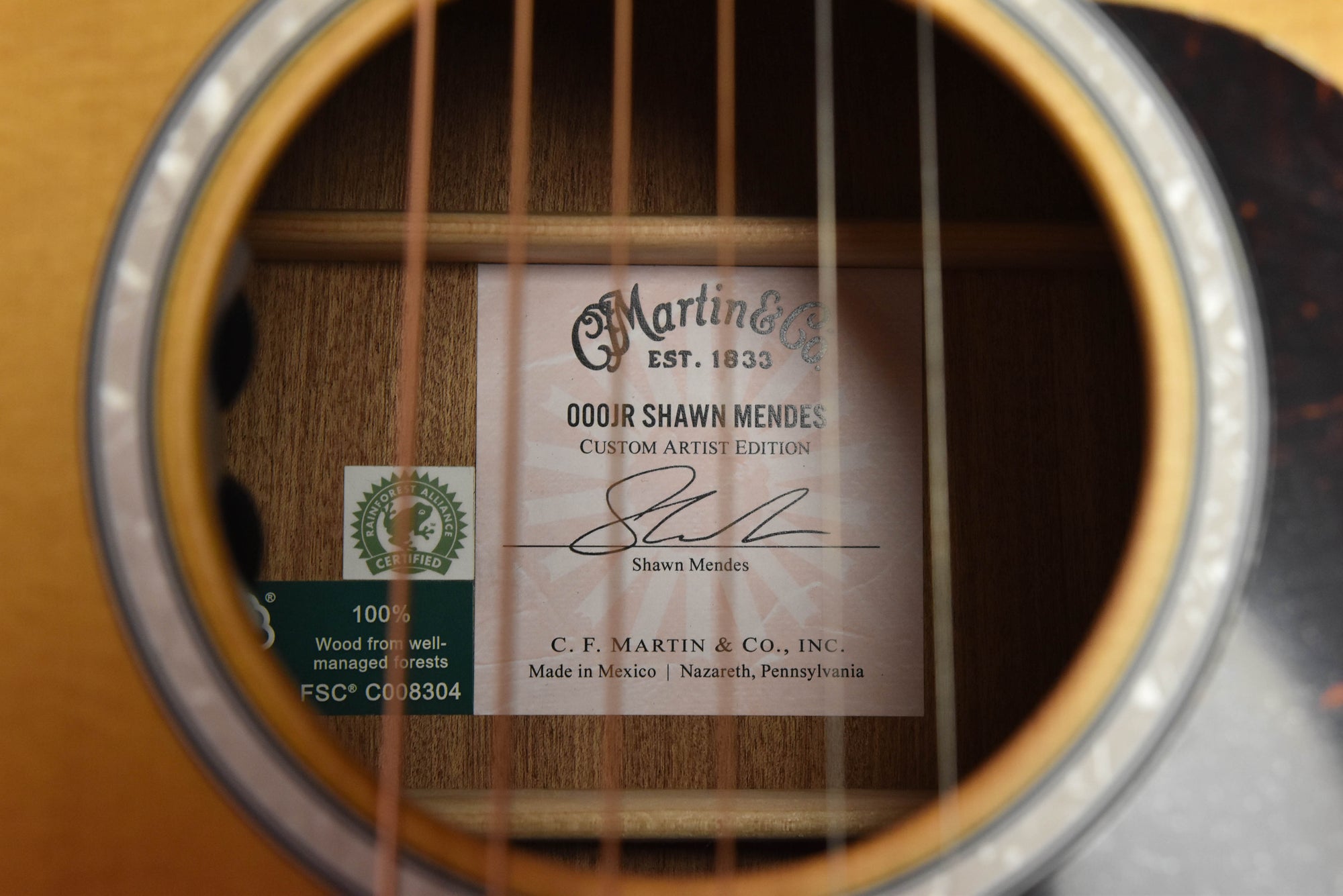 Martin 000JR Shawn Mendez Signature Model Acoustic Electric Guitar